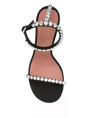 Amina Muaddi 95mm Gigi Crystal-embellished Sandals - Black