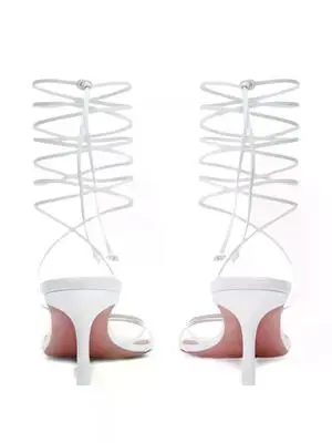 Amina Muaddi 60mm Lori Strap Sandals - White