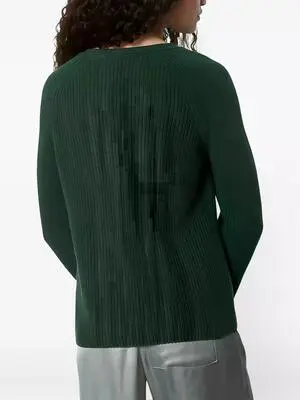 Marc O'polo Ribbed V-neck Sweater - Green