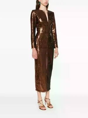 SILK LOVE & LACE Ivona Sequined Dress - Brown