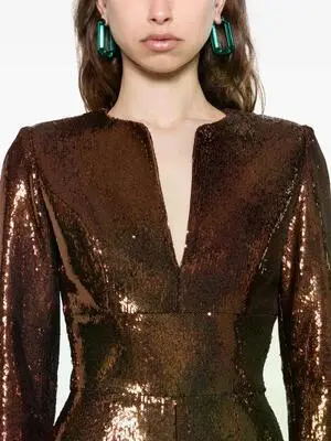 SILK LOVE & LACE Ivona Sequined Dress - Brown