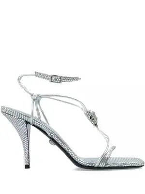 Versace Silver Tone Sandals For Women