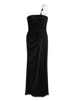 SILK LOVE & LACE Sara One-shoulder Dress - Black