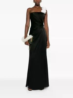 SILK LOVE & LACE Sara One-shoulder Dress - Black
