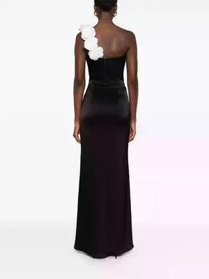 SILK LOVE & LACE Sara One-shoulder Dress - Black