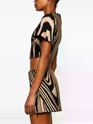 David Koma Zebra-pattern T-shirt