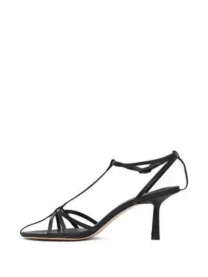Studio Amelia 70mm Aviary Leather Sandals - Black