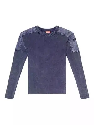 DIESEL® Panelled Ribbed Jumper - Blue