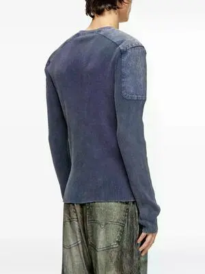 DIESEL® Panelled Ribbed Jumper - Blue
