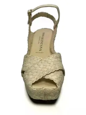 TONI PONS 95mm Interwoven Leather Platform Sandals