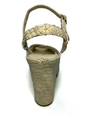 TONI PONS 95mm Interwoven Leather Platform Sandals