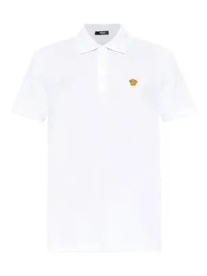 Versace Medusa-embellished Polo Shirt - White