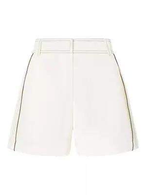Tory Burch Pleated High-waisted Shorts - White