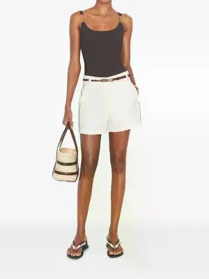 Tory Burch Pleated High-waisted Shorts