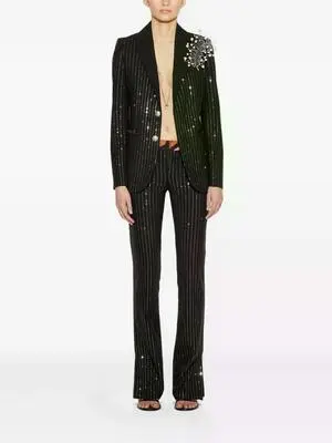 Emilio Pucci Pinstripe Rhinestone Embellished Blazer
