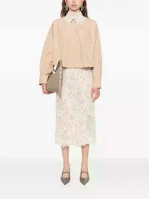 Fabiana Filippi Lace-collar Cotton Shirt