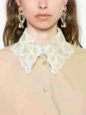 Fabiana Filippi Lace-collar Cotton Shirt