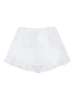 Sleeper Ruffled Hem Shorts Set - White