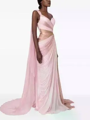 IRIS SERBAN Alexa Draped One-shoulder Gown