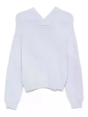 Victoria Beckham V-neck Pullover Sweater - Blue