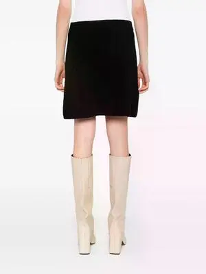 JIL SANDER Ribbed-knit Wool Mini Skirt - Black