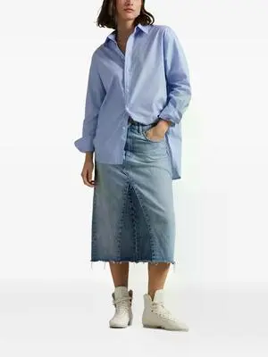 Polo Ralph Lauren Patchwork Denim Midi Skirt