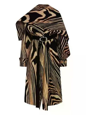 David Koma Zebra-print Belted Coat