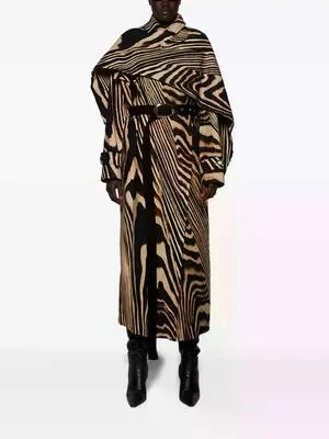 David Koma Zebra-print Belted Coat