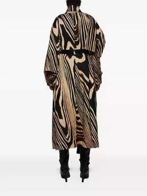David Koma Zebra-print Belted Coat
