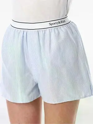 SPORTY & RICH Serif Logo Striped Boxer Shorts - Blue