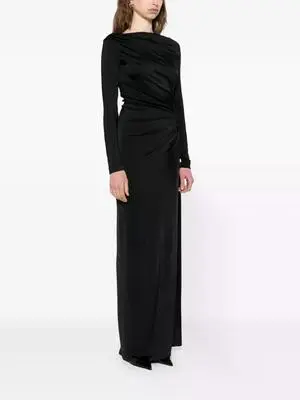 Victoria Beckham Draped Maxi Dress - Black