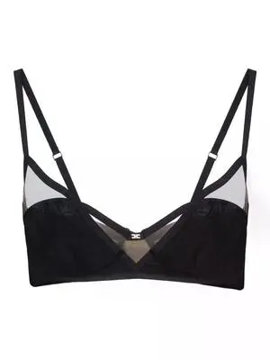Elisabetta Franchi Sheer Panelled Bralette - Black