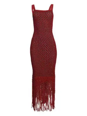 DIOTIMA Gala Fringe-detail Knitted Dress