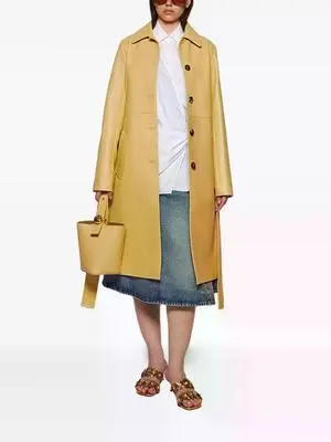 Loewe Button-up Coat - Neutrals