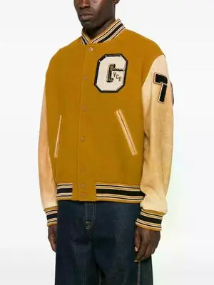 GOLDEN GOOSE Leather-sleeved Varsity Jacket