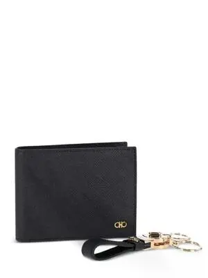 FERRAGAMO Leather Keyring Wallet - Black