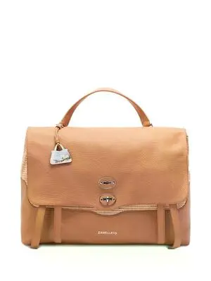 ZANELLATO Textured Leather Postina Spinnaker Tote - Brown