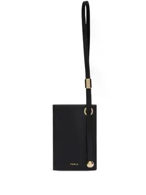 Furla Laura Leather Strap Cardholder - Black