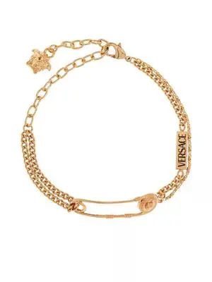 Versace Safety Pin Chain Bracelet - Gold