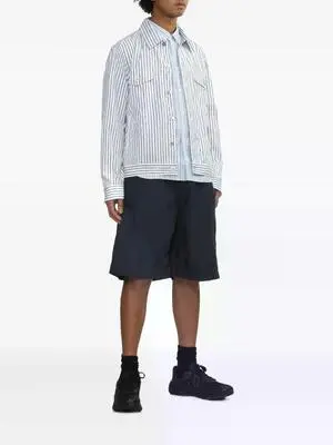 Comme Des Garçons Striped Cotton Jacket - White