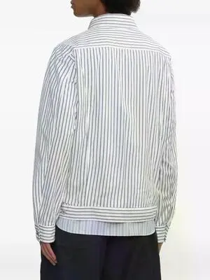 Comme Des Garçons Striped Cotton Jacket - White