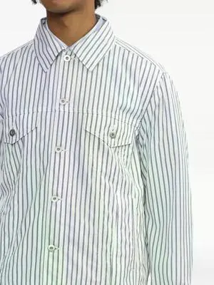 Comme Des Garçons Striped Cotton Jacket - White