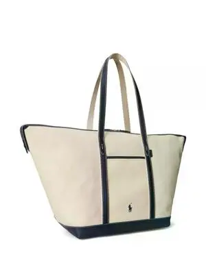 Polo Ralph Lauren Bellport Leather-trimmed Canvas Tote Bag - Neutrals