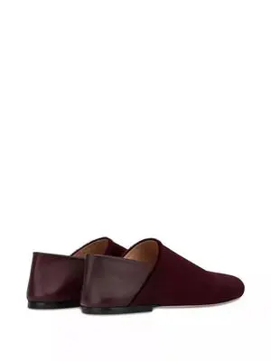 Alberta Ferretti Logo-debossed Leather Loafers - Red