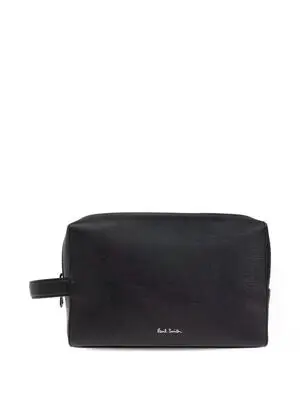 Paul Smith Leather Wash Bag - Black