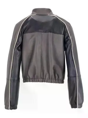 LA ROSE Two-tone Leather Bomber Jacket - Grey