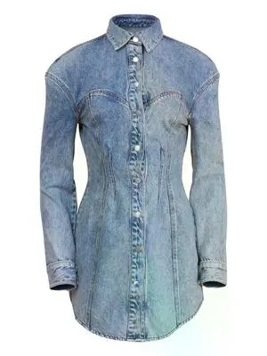 FLEUR DU MAL Denim Shirt Dress - Blue