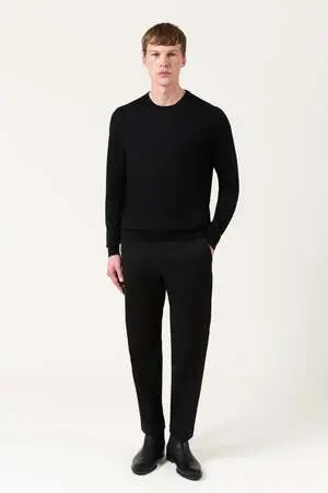 AUTORE Merino Wool Spencer Knit Top - Nero