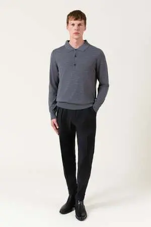 AUTORE Douglas Merino Wool Polo Shirt - Grigio