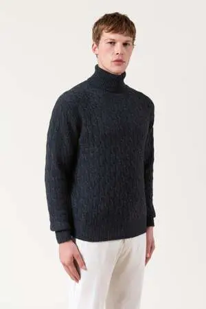 AUTORE Wool And Cashmere Curtis Turtleneck Sweater - Grigio